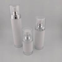 China 15ml 30ml 50ml AS round transparent black custom airless bottles serum lotion airless pump bottle for sale