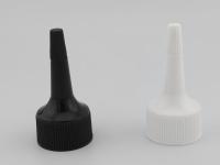 China Bottle Dispenser Cover 24mm White Ribbed Closure Screw Cap for sale