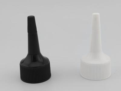 China Bottle Dispenser Cover 24mm White Ribbed Closure Screw Cap for sale