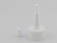 China Bottle Dispenser Cover 24mm White Ribbed Closure Screw Cap for sale