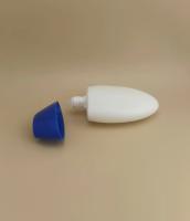 China White Smooth Plastic Bottle with Blue Lid for Shampoo for sale