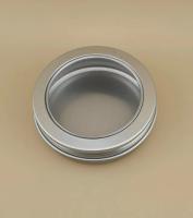 China Big Silvery Aluminum Case with Clear Screw Cap for Cosmetic for sale