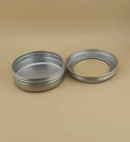 China Big Silvery Aluminum Case with Clear Screw Cap for Cosmetic for sale