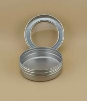 China Big Silvery Aluminum Case with Clear Screw Cap for Cosmetic for sale
