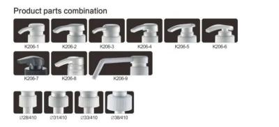 China PP Plastic Bottle Long Nazzle Dispenser Pump for Sanitizer K206-9 for sale