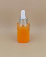China New Design Clear Gradual Change Orange Smooth Round Dropper Bottle for Essence for sale