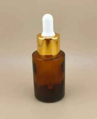 China New Design Clear Brown Smooth Round Dropper Bottle for Essence for sale