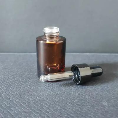 China Best-Selling Transparent 30ml 1oz Empty Hair Oil Packaging Custom Frosted Cosmetic Serum Dropper Glass Bottle with Pipette for sale