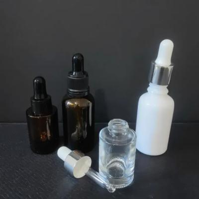 China Hot Sale Product Eye Face Essential Oil Cosmetic Packaging Clear 15ml 30ml 50ml Flat Square Glass Dropper Bottle for sale