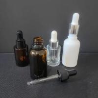 China Custom Glass Slant Shoulder 1 Oz Hair Eye Essential Essence Packaging Skincare Serum Bottle 30ml Frosted Dropper Bottle with Box for sale