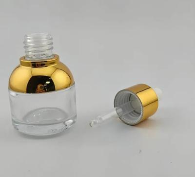 China Short Shoulder Sleeve Rubber Tip Dropper Essence Essential Oil Bottle for sale