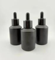China Dropper Bottle Black Glass Screen Printing Personal Care Eye Dropessential Oil Packaging for sale