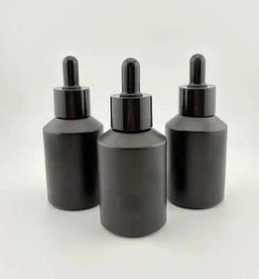 China Dropper Bottle Black Glass Screen Printing Personal Care Eye Dropessential Oil Packaging for sale
