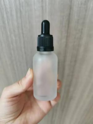China Glass Dropper with Frosted Glass Bottles Tamper Evident Closure for Serum Essential Oil for sale