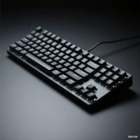 China Double Shot PBT Keycaps 104-Key Set for Cherry MX Switches - Black/White OEM Profile for sale