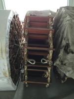 China Wooden Nylon Rope Boat Boarding Ladders Rubber Pad Pilot for sale