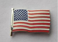 China Custom Hard Enamel Lapel Pins American Flag Design Metal Badges 0.5-3mm Thickness for sale