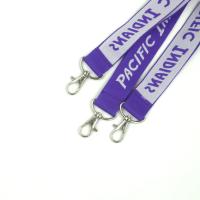 China Sublimation Printing Logo Woven Neck Lanyards Free Artwork Services With Clip for sale