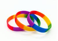 China Custom Segmented Silicone Wristbands 202x12x2mm Debossed Fill Color Promotional Bracelets for sale