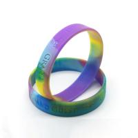 China Custom Silicone Wristband 210x12x2mm Debossed Color Fill with Your Logo for sale