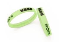 China Custom Glow in the Dark Silicone Wristband 202x12mm Green Blue Red Light for sale