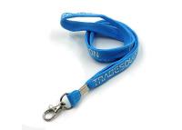 China Blue Wide Custom Tubular Lanyards Neck Straps Lanyards For Office Party for sale