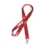 China Custom Logo Red Dye Sublimated Polyester Lanyards 950mm with Thumb Trigger for sale