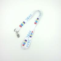 China Promotional Dye Sublimated Lanyards White Polyester Lanyard Gradient Color for sale