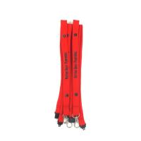China Popular Red Custom Tubular Lanyards Polyester Material Silkscreen Printing Logo for sale