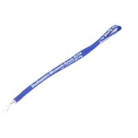 China Blue Polyester Custom Tubular Lanyards Heat Transfer Printing For ID Badge for sale
