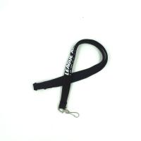 China Personalized Black Custom Tubular Lanyards Printed Neck Strap With Swivel J Hook for sale