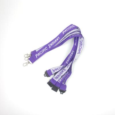 China Customized Purple Polyester Neck Lanyards 0.6mm to 2.5mm Thickness for ID Cards for sale