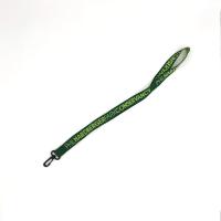 China 460mm Length Custom Woven Neck Lanyards Light Green Logo With Plastic Hook for sale