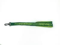 China 460mm Length Custom Woven Neck Lanyards Light Green Logo With Plastic Hook for sale
