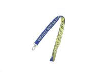 China Custom Flat Woven Polyester Lanyard 10mm Width with Metal Oval Hook for ID Badge for sale