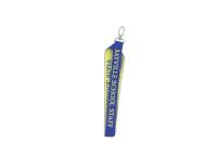 China Custom Flat Woven Polyester Lanyard 10mm Width with Metal Oval Hook for ID Badge for sale