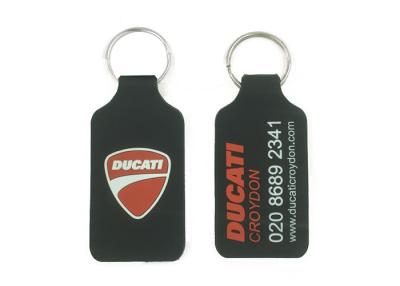 China Custom Soft PVC Keychain Double Side Embossed Keyring 100% Nontoxic 3mm Thickness for sale