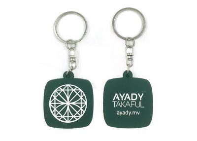 China Custom Double Side PVC Keychain 35x30x4mm Promotional Bag Shape Keyring for sale