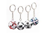 China Custom Mini 3D Football Shape Soft PVC Rubber Keychain 3.8cm Eco-Friendly for sale