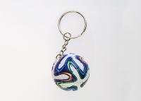 China Custom Mini 3D Football Shape Soft PVC Rubber Keychain 3.8cm Eco-Friendly for sale