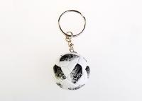 China Custom Mini 3D Football Shape Soft PVC Rubber Keychain 3.8cm Eco-Friendly for sale