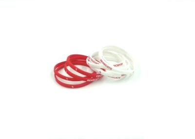 China Custom Printed Red Silicone Wristbands 180mm x 5mm x 2mm for Promotional Events for sale