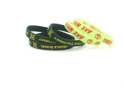 China Custom Silicone Wristbands 210mm x 17mm x 2mm Waterproof Sweatproof for Sports for sale