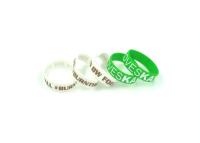 China Custom Logo Silicone Sports Bracelets 250x12x2mm White Brown Rubber Wristbands for sale