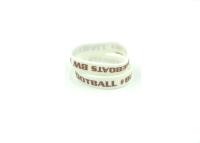 China Custom Logo Silicone Sports Bracelets 250x12x2mm White Brown Rubber Wristbands for sale
