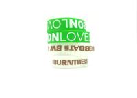 China Custom Logo Silicone Sports Bracelets 250x12x2mm White Brown Rubber Wristbands for sale