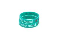 China Custom Silicone Bracelets 250mm x 12mm x 2mm with Colorful Infilled Logo for sale