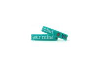 China Custom Silicone Bracelets 250mm x 12mm x 2mm with Colorful Infilled Logo for sale