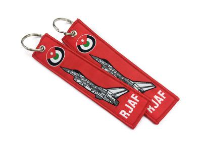 China Custom Embroidered Keychain Patches Aviation Gifts 13cm Zinc Alloy Polyester for sale