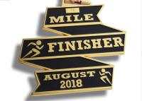 China Logo Custom Ribbon Shape Custom Award Medals Soft Enamel Die Casting Plated for sale
